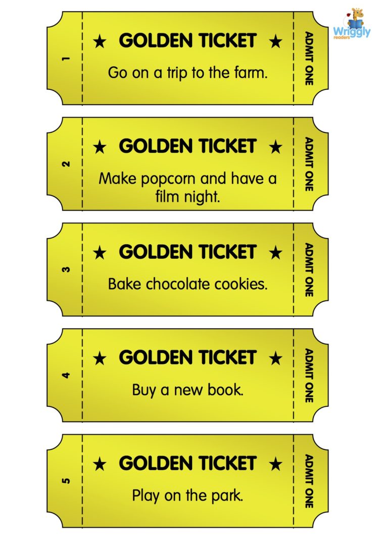 Golden Ticket Reading Rewards! - Wriggly Readers