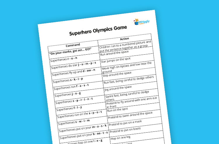 Superhero Race Printables - Wriggly Readers